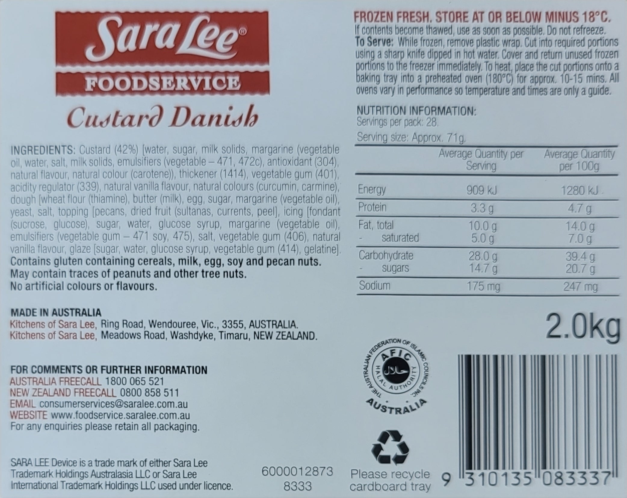 Sara Lee Custard Danish – Grove Online